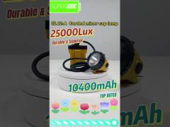 10.4Ah Rechargeable Corded Cap Lamp Coal Mining Lights 25000 lux 18hrs Working Time with Low Power Warning