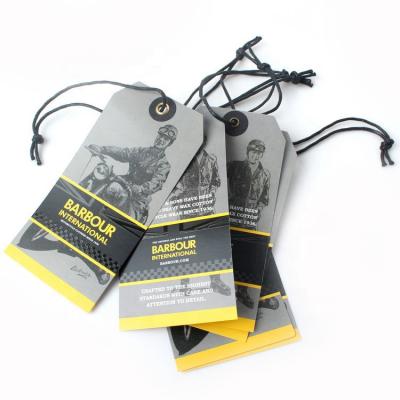 중국 Cheap Custom Design Printing Name Logo Paper Garment Hangtag Labels Clothing Hang Tags with String 판매용