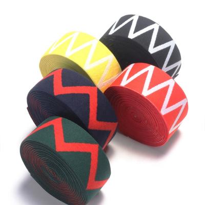 Cina Custom Letters Logo 3cm width Computer Jacquard Stripe Polyester Webbing Ribbon for Multi Purpose in vendita