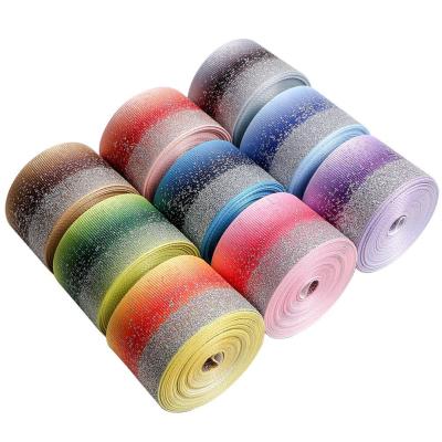 Cina Wholesale Custom Logo 38mm Black Polyester Ribbon Gold Foil Grosgrain Printed Ribbon in vendita
