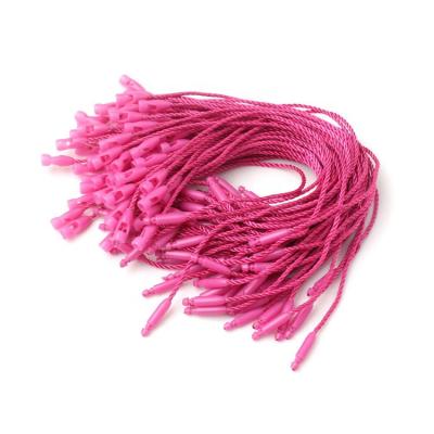 Cina Garment Hangtag Factory Direct Sale Pink Color Bullet Plastic Hang Seal Tag String for Clothing in vendita
