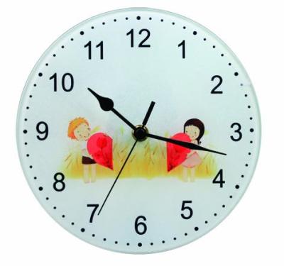 China Sublimation Round Glass Clock for sale
