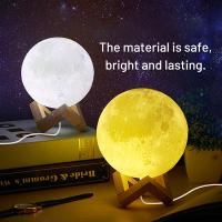 China Dimmable LED Smart Moon Lamp APP Voice Control Cold Warm Color for sale
