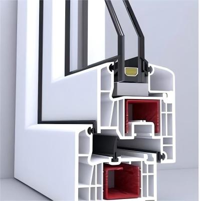 China ISO and Certified High Quality PVC White Color Sash Window UPVC 70 Flush Door Ce Approved UPVC Profiles for sale