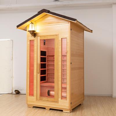 Cina Stanza asciutta infrarossa all'aperto di legno solida di sauna di 2 persone con le assicelle impermeabili in vendita