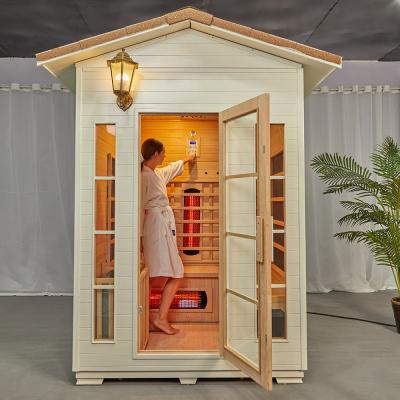 Cina Stanze infrarosse all'aperto di sauna del vapore della cicuta di legno solida dell'OEM per la persona 3 in vendita
