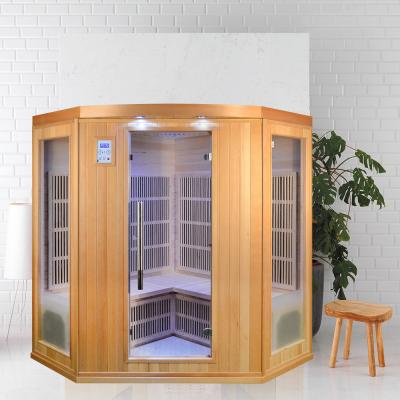Cina Sauna infrarossa lontana dell'interno di legno d'angolo della persona delle case 3 - 4 di progettazione con il FME basso in vendita