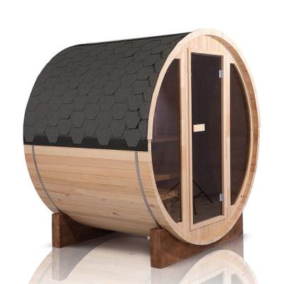 China OEM Solid Wood Outdoor Traditional Steam Barrel Sauna For 6 Person for sale
