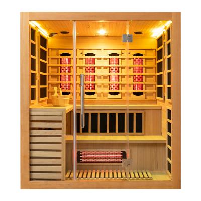Cina Large Size Solid Wood 4 Person Indoor Infrared Steam Sauna For Home in vendita
