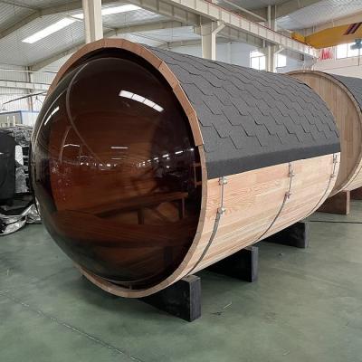 Cina Sauna tradizionale all'aperto in legno massello di cedro rosso con vista panoramica in vendita