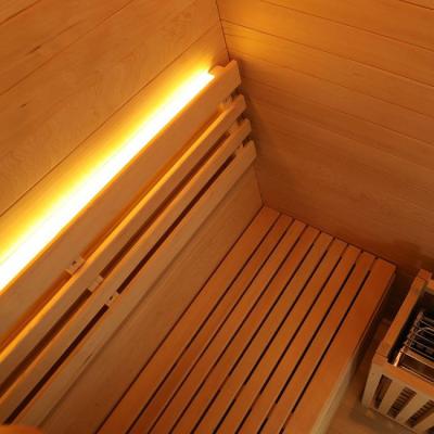 Cina Bagno turco per sauna domestica in legno massello con stufa elettrica 1750W per 2 persone in vendita