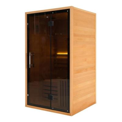 China Bagno turco per sauna domestica in legno massello con stufa elettrica 1750W per 2 persone for sale