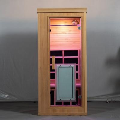 Cina Canadian Hemlock Wooden Full Spectrum Far Infrared Sauna Room One Person in vendita