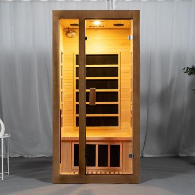 China Full Spectrum And Carbon Panel Heater 2 Person Wooden Sauna Room Indoor for sale