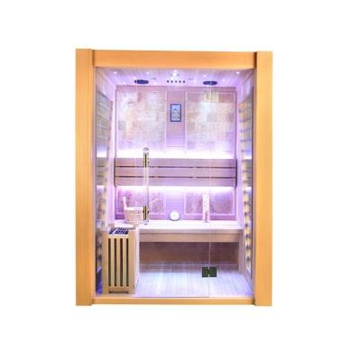 Cina 3 Person Size Indoor Hemlock Wood Steam Sauna Room With Electric Heater in vendita