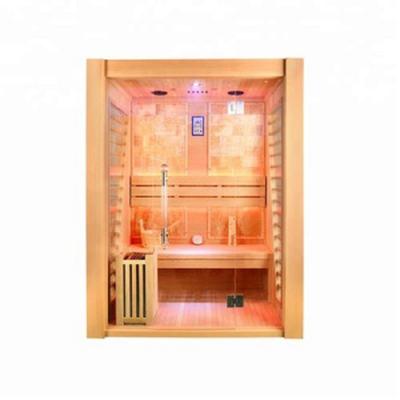 Cina 3 Person Size Indoor Hemlock Wood Steam Sauna Room With Electric Heater in vendita