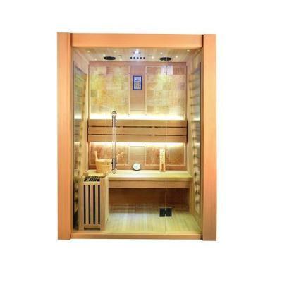 Cina 3 Person Size Indoor Hemlock Wood Steam Sauna Room With Electric Heater in vendita