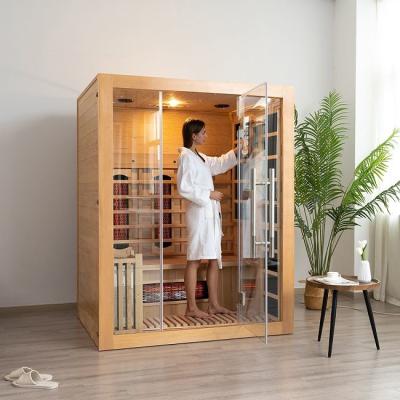 Cina 2-In-1 ha combinato la sauna dell'interno infrarossa del vapore della persona della casa 3 di legno in vendita