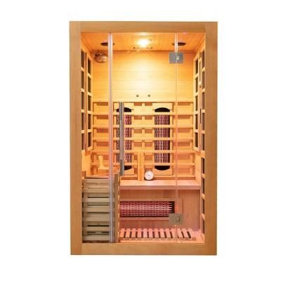Cina Piccola persona di legno dell'interno di sauna 2 di combinazione del vapore & di infrarosso in vendita