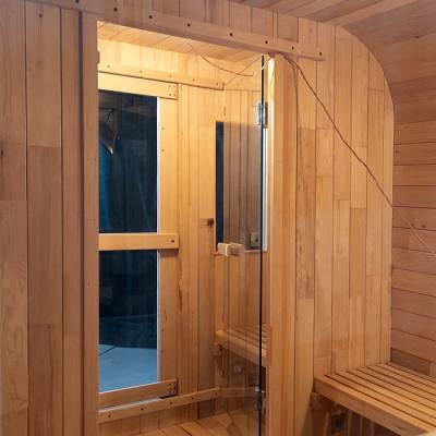 Cina Sauna all'aperto del grande dello spazio di Morden del cubo due vapore tradizionale della stanza con la stufa in vendita