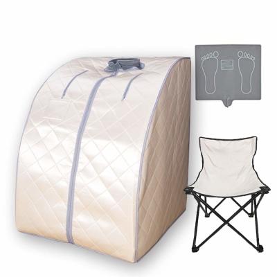 China Smartmak Oversized Infrared Portable One Person Sauna Set With Heating Foot Pad for sale