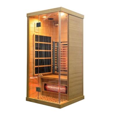 Cina Luxury Solid Wood Canadian Hemlock 1 Person Home Infrared Sauna Wooden Small in vendita