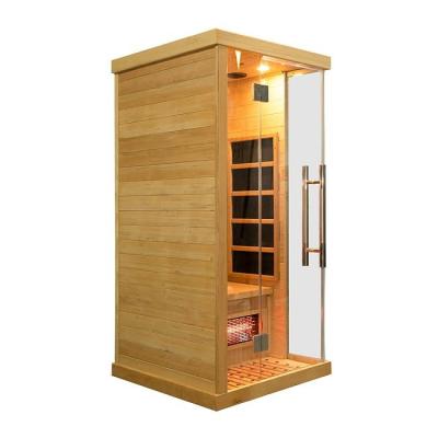 Cina Luxury Solid Wood Canadian Hemlock 1 Person Home Infrared Sauna Wooden Small in vendita