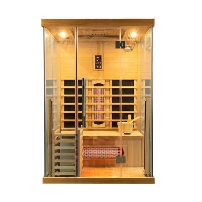 China Gorgeous 3 Person Indoor Wooden Traditional Steam And Infrared Sauna Combined for sale