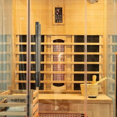 Cina Gorgeous 3 Person Indoor Wooden Traditional Steam And Infrared Sauna Combined in vendita