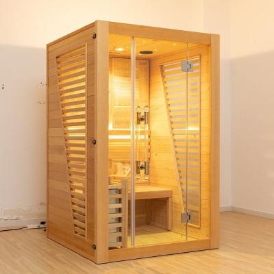 Cina Indoor 3KW Hemlock Wood Traditional Steam 2 Person Sauna Room Luxurious in vendita