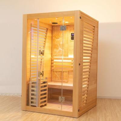 China Indoor 3KW Hemlock Wood Traditional Steam 2 Person Sauna Room Luxurious for sale