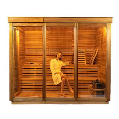 China OEM & ODM Wooden Outdoor Dry Sauna With 9KW Electric Stove for sale