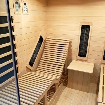 Cina Canadian Hemlock Indoor Wooden Hybrid Infrared Steam Sauna 2 - 3 Person in vendita