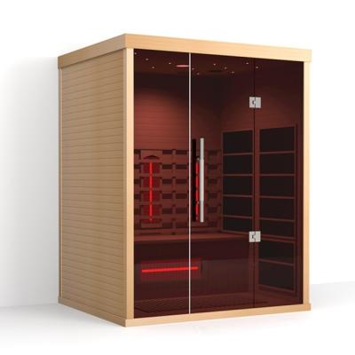 Cina Wood Color  Low EMF Infrared Sauna 1500*1200*1900mm With Reading Lamp in vendita