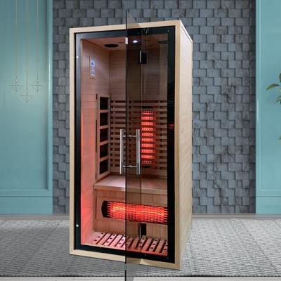 Cina Wood Color Digital Infrared Sauna With Transparent Tempered Glass in vendita