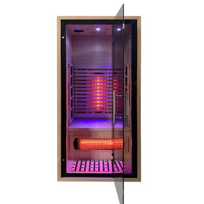 Cina Wood Color Digital Infrared Sauna With Transparent Tempered Glass in vendita