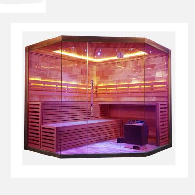 Cina Sauna a vapore interna in legno di cedro/cicuta di lusso per 6 persone in vendita