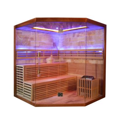 Cina Sauna a vapore interna in legno di cedro/cicuta di lusso per 6 persone in vendita