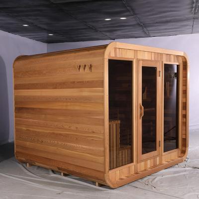 Cina Pure Canadian Red Cedar Wooden Cube Sauna Outdoor Dry Sauna Room in vendita