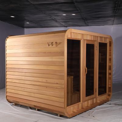 Cina Pure Canadian Red Cedar Wooden Cube Sauna Outdoor Dry Sauna Room in vendita
