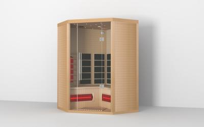 Cina Steam Wooden Indoor Corner Infrared Sauna Room Hemlock Red Cedar Material in vendita