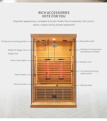 Cina Caldaia in fibra di carbonio Hemlock Sauna a infrarossi lontani Sauna per 2 persone in vendita