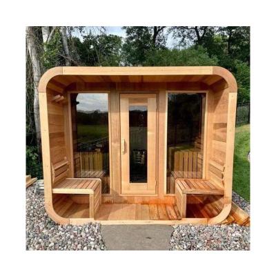 Cina Canadian Red Cedar Cube Outdoor Dry Sauna Room Traditional Wood Fired Sauna in vendita