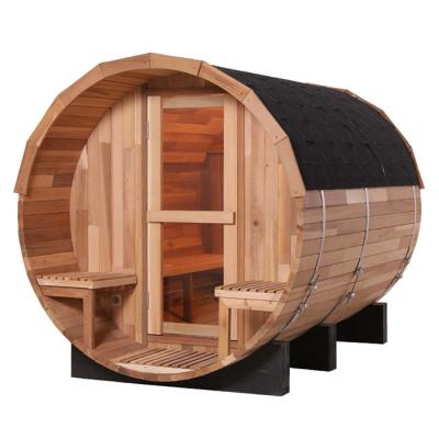 Cina Vapore saturo all'aperto delle stanze rosse canadesi tradizionali di Cedar Solid Wood Barrel Sauna in vendita