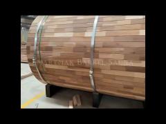 Wood Barrel Sauna Panoramic View