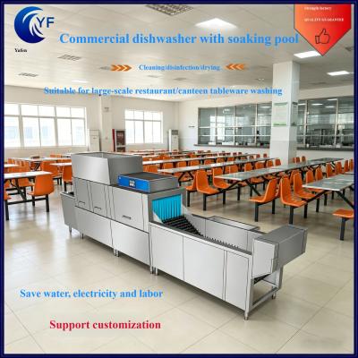 China Soaking Tank Large Commercial Dishwasher Machine 3500 Hourly Plate Cleaning for sale