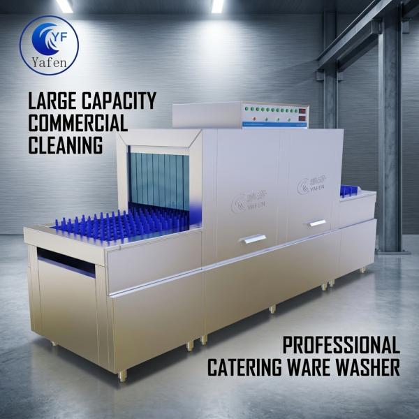 Quality Compact Commercial Dishwasher Machine 2500 Plates/hour Continuous Cleaning Equipment for sale