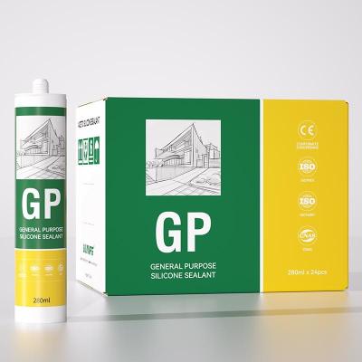 China GP Silicon Sealant Acetic Water Silicone Sealant Adhesive Weatherproof Silicone Glass Glue Clear Silicon Sealant for Aquarium for sale