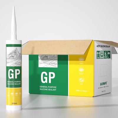 China 280ml 300ml Waterproof Gp Silicone Sealant Sealant for Glass Fast Drying Weatherproof Silicone Sealant for sale