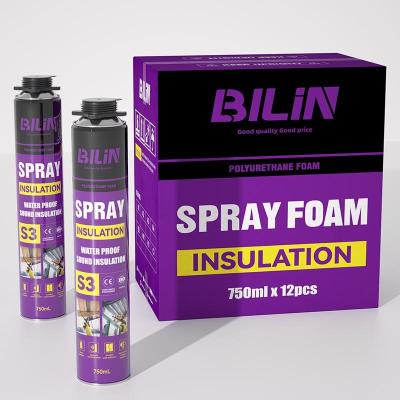 China PU Foam High Quality 750ml Building Fast Drying One Component Waterproof Insulation Expanding Polyurethane Pu Foam Spray for sale